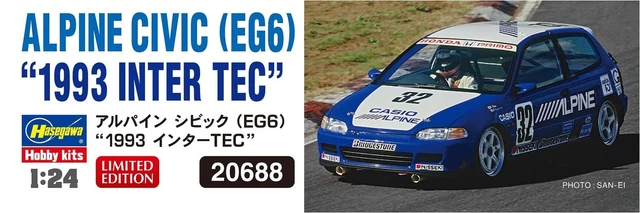 HASEGAWA 1/24 ALPINE Civic (EG6) 1993 InterTEC Model Kit 20688 New ...