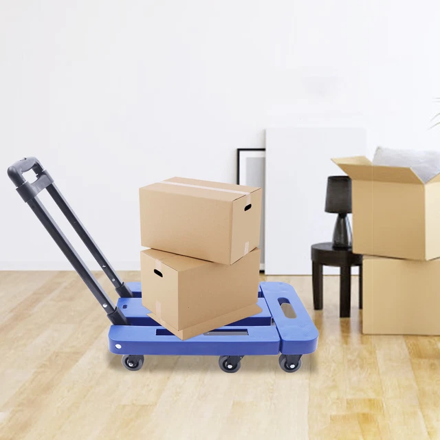 PORTABLE CART FOLDING Dolly Collapsible Trolley Push Hand Truck Moving ...