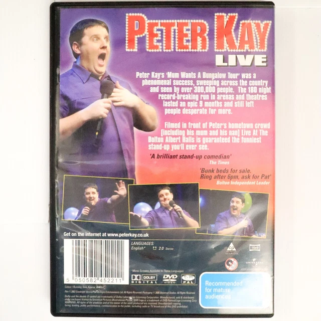 PETER KAY: LIVE At The Bolton Albert Halls (DVD, 2004) Documentary ...