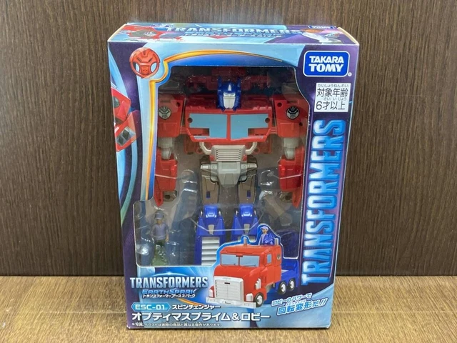 TAKARA TOMY TRANSFORMERS Spin Changer Optimus Prime Robbie Sin Abrir ...
