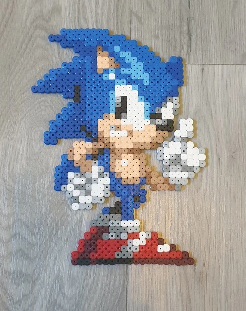 SONIC THE HEDGEHOG Pixel Bead Art Sprite Perler Hama Beads £9.99 ...