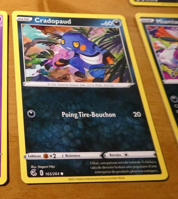 POKEMON POING DE FUSION FRANCAISE CARD CARTE Cradopaud - Croagunk 165/ ...
