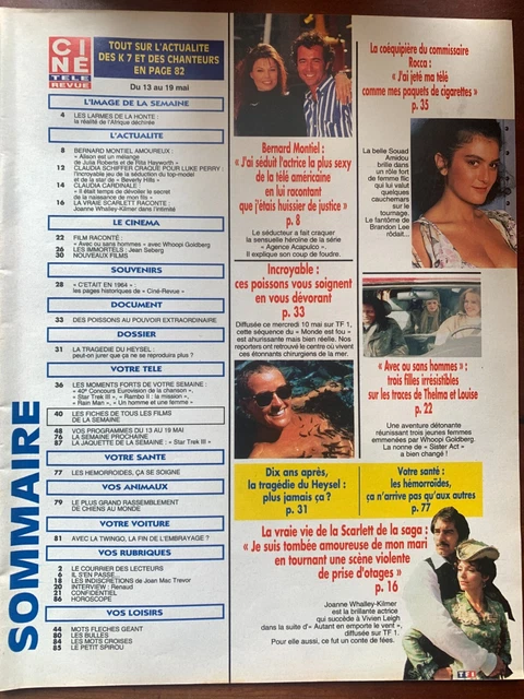CINÉ TÉLÉ REVUE 11/05/1995; Bernard Montiel/ Claudia Schiffer/ Claudia ...