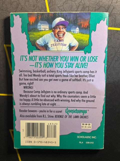 THE HORROR AT Camp Jellyjam Goosebumps #33 - R.L. Stine Scholastic ...