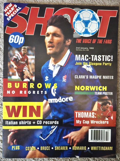 VINTAGE SHOOT! FOOTBALL Magazine - 2Nd January 1993 - Norwich Team ...