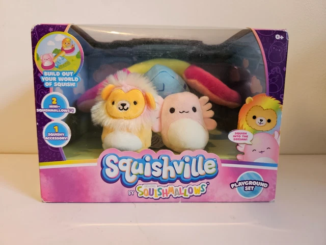 Squishville Plush Playground Accessory Set Archie Axolotl Leonard Lion Brand New £2999
