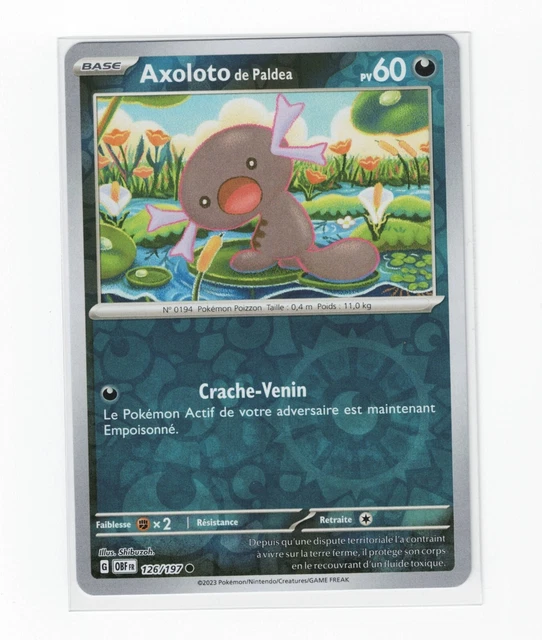 CARTE POKÉMON AXOLOTO 126/197 reverse - EV03 Flammes Obsidiennes EUR 2,00 - PicClick FR