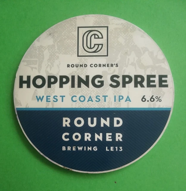 CRAFT BEER KEG font badge ROUND CORNER brewery HOPPING SPREE ale pump ...