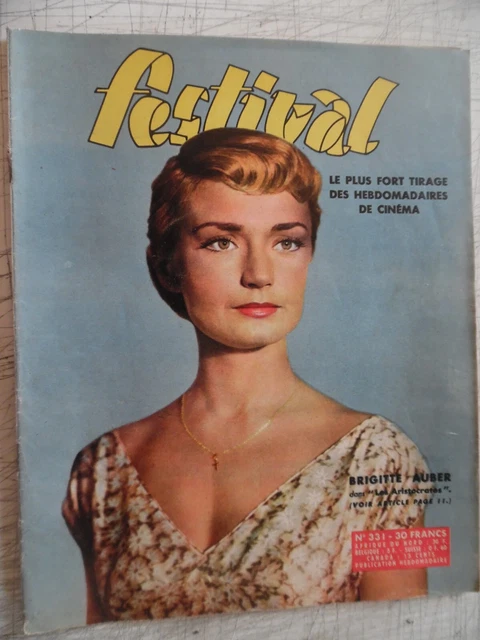 FESTIVAL-NO 331-10/1955-COVER BRIGITTE Auber-Raymond Rouleau ...