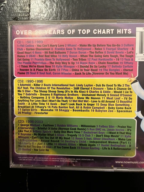 NOW THAT’S WHAT I Call Music DECADES used 60 track No1s Compilation CD ...