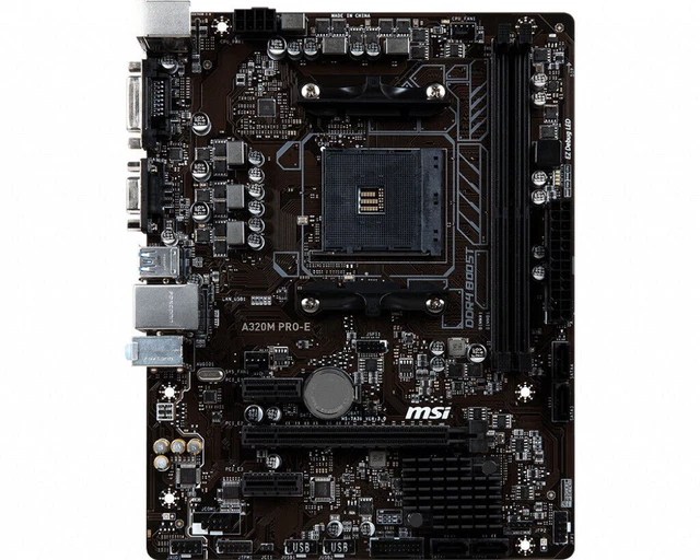 MSI A320M PRO-E Motherboard AMD A320 Socket AM4 DDR4 M-ATX USB3.1 DVI-D ...