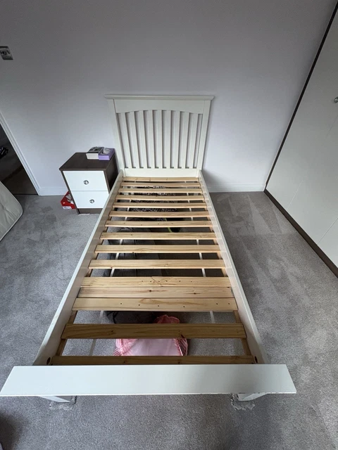 SINGLE WHITE M&S Hastings Bed frame with Mattress £47.50 - PicClick UK