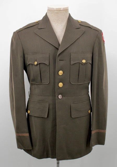 MEN'S WWII 1940S Green Wool US Army Officer's Tunic Uniform Jacket Sz S ...