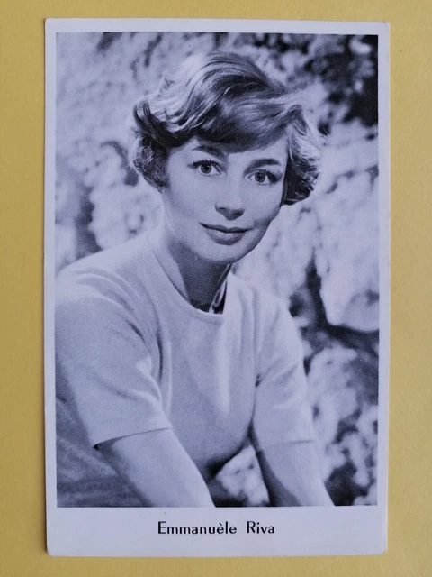 CARTE PHOTO DE L' ACTRICE Emmanuelle RIVA pub BISCOTTE CORVISART Epinal ...