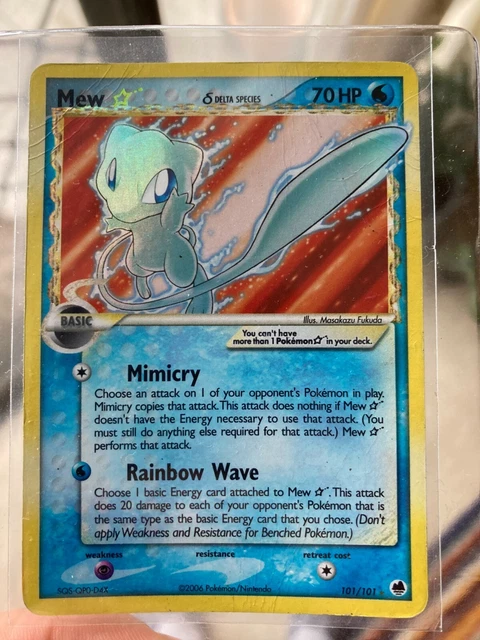 POKEMON (GOLD STAR) MEW Card EX DRAGON FRONTIERS Set/101 Ultra Rare ...