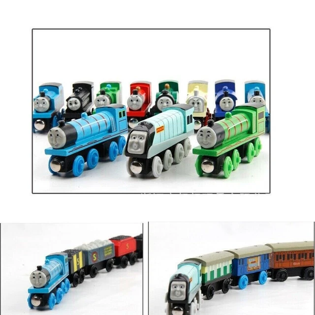 WOODEN TRAIN TANK Engine Tender Wooden Magnetic Railway Train Track ...