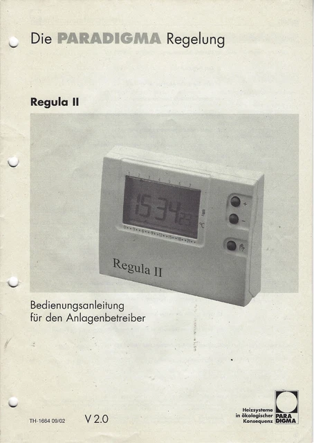 PARADIGMA REGULA II Bedienungsanleitung für den Anlagenbetreiber EUR 1 ...