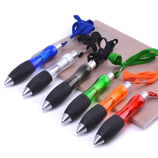 5PCS BALLPOINT PEN Retractable Round Pens with Short Clicker and Strap ...