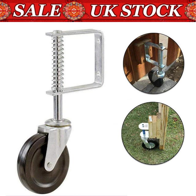 SLIDING GATE WHEEL Spring Loaded Swivel Roller Heavy Duty 60kg Load ...