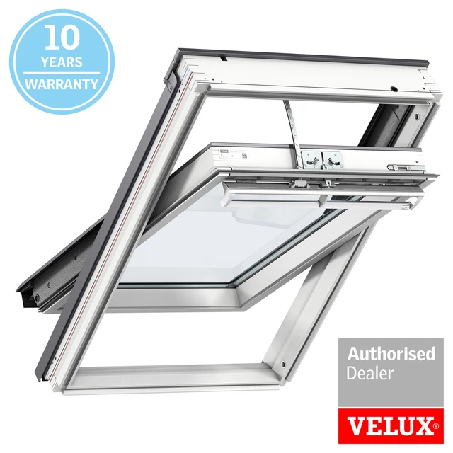 VELUX ELECTRIC ROOF Window GGL 207021U White Painted, Centre-pivot with ...