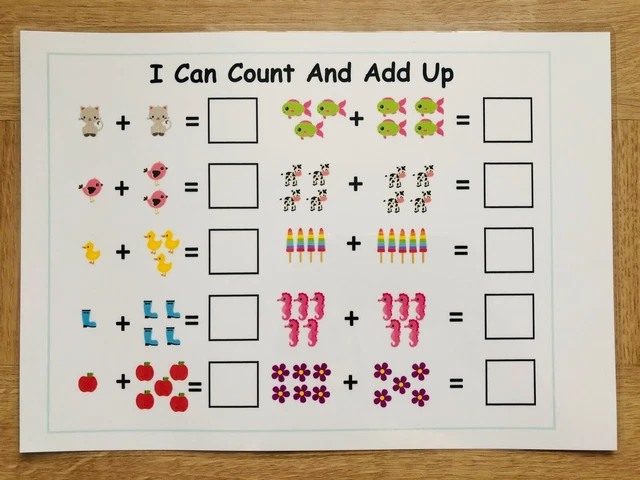FICHE D'ACTIVITÉS PRÉSCOLAIRE, tout-petit je peux compter et ajouter ...
