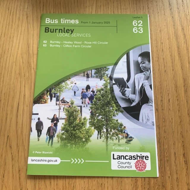 BURNLEY LOCAL BUS services 1 January 2025 ed - Lancs CC/Vision Bus £1. ...