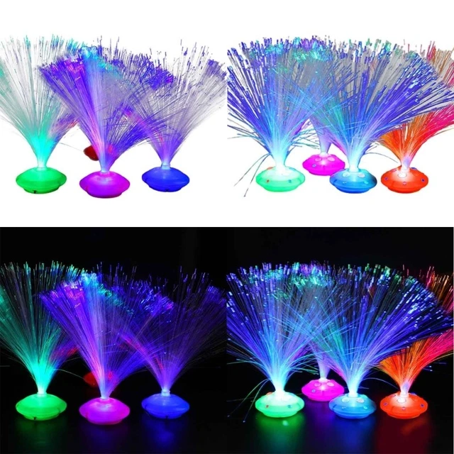 COLOR CHANGING LED FiberOptic Nightlight Lamp Chrismas Centerpiece ...