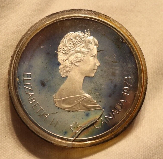 1973 CANADA ELIZABETH II Olympics Montreal World Map PROOF Silver $10 ...