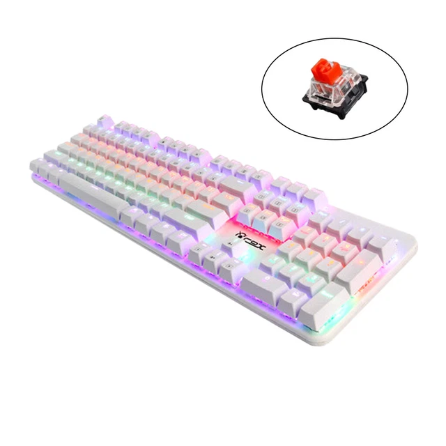 [COX] CK420 MECHANISCHE Gaming-Tastatur mit schnellem Austausch weiß (roter Schalter) EUR 72,20 ...