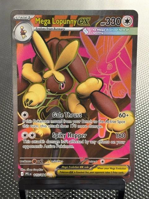 ME02: PHANTASMAL FLAMES Pokémon TCG Mega Lopunny EX 115/094 Ultra Rare ...