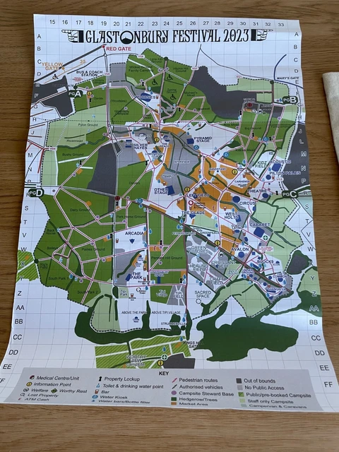 OFFICIAL GLASTONBURY 2023 Festival Map - Paper - Music Memorabilia ...