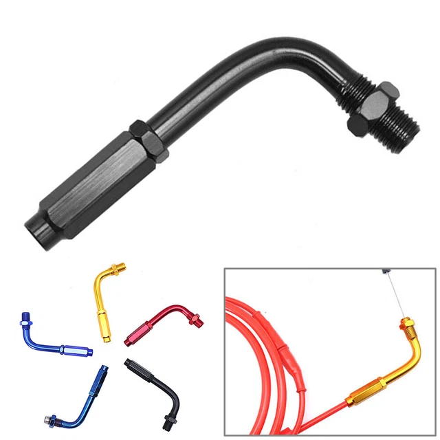 90 DEGREE THROTTLE Cable Adjuster Bendy Cable Guide Motorcycle £8.69 ...