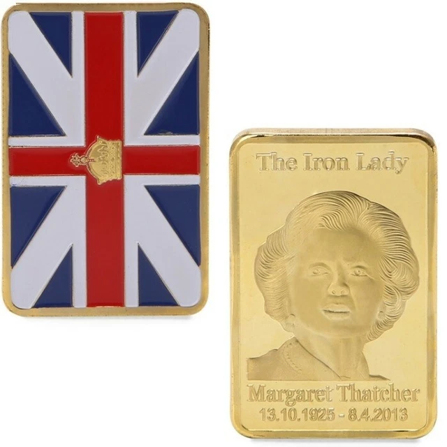 MARGARET THATCHER GOLD Bar Union Jack Ingot Crown Iron Lady Brexit liz ...