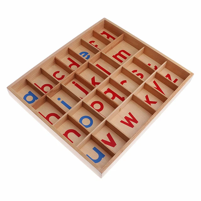 MONTESSORI MOVABLE ALPHABETS Box Letters Wooden For Children ...