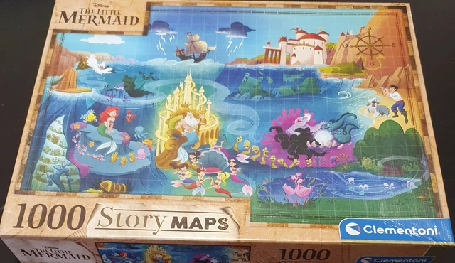 DISNEY LITTLE MERMAID Story Map - 1000 piece jigsaw puzzle (Clementoni ...