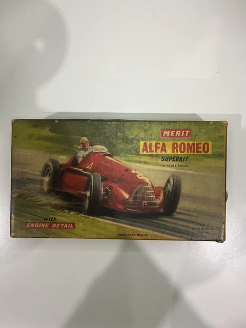 VINTAGE ALFA ROMEO Scale Model Kit By Merit Collectible Toy Racing ...
