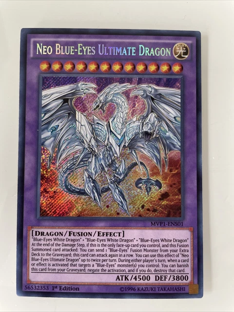 MVP1-ENS01 NEO BLUE-EYES Ultimate Dragon Secret Rare 1st Edition NM Yugioh Card £8.50 - PicClick UK