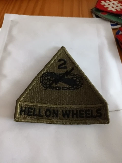 PATCH ARMEE US 2nd ARMORED DIVISION HELL ON WHEELS Kaki ORIGINAL EUR 6 ... PATCH ARMEE US 2nd ARMORED DIVISION HELL ON WHEELS Kaki ORIGINAL EUR 6 ...