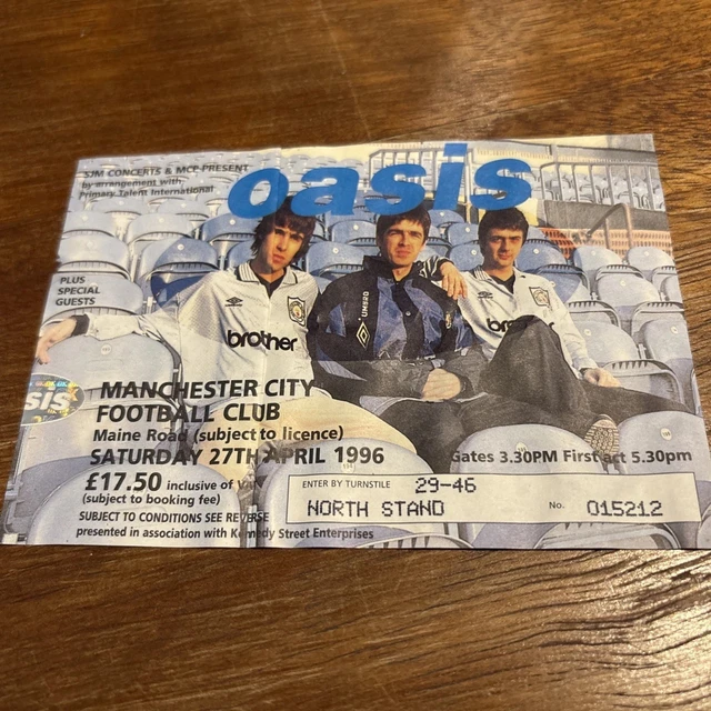 OASIS MAINE ROAD Manchester City stadium gig 1996 genuine vintage ...
