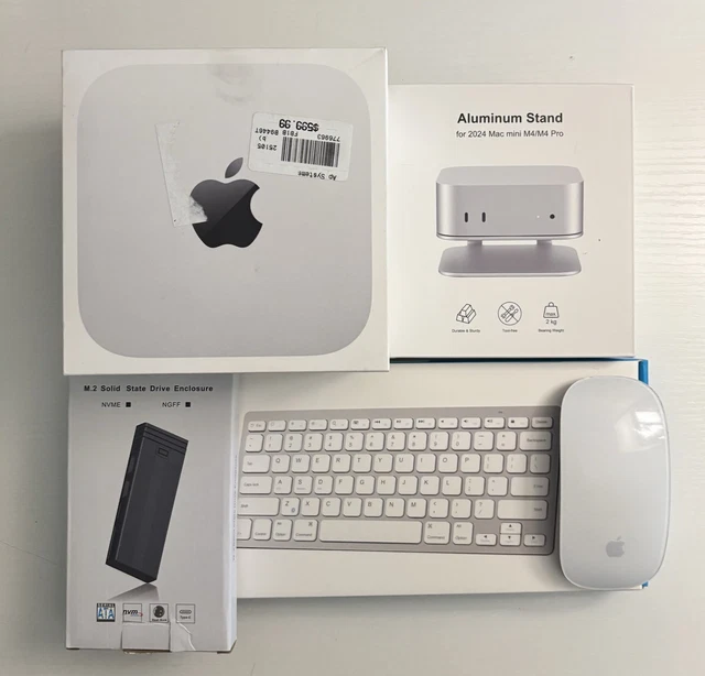 APPLE MAC MINI M4 Chip 16GB RAM 256GB SSD Silver with keyboard, mouse ...