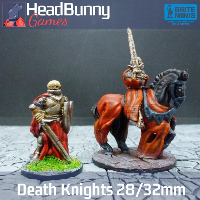 DEATH KNIGHT SKELETON Warrior UNPAINTED Wargames DnD 28mm 32mm Fantasy ...