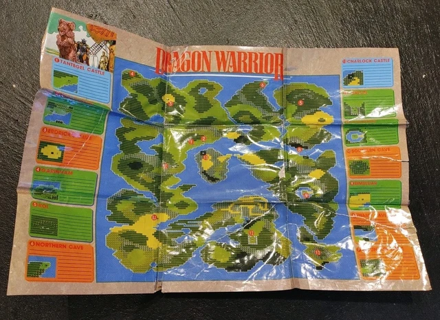 DRAGON WARRIOR MONSTER Identification Chart Map Poster NES Nintendo $10 ...
