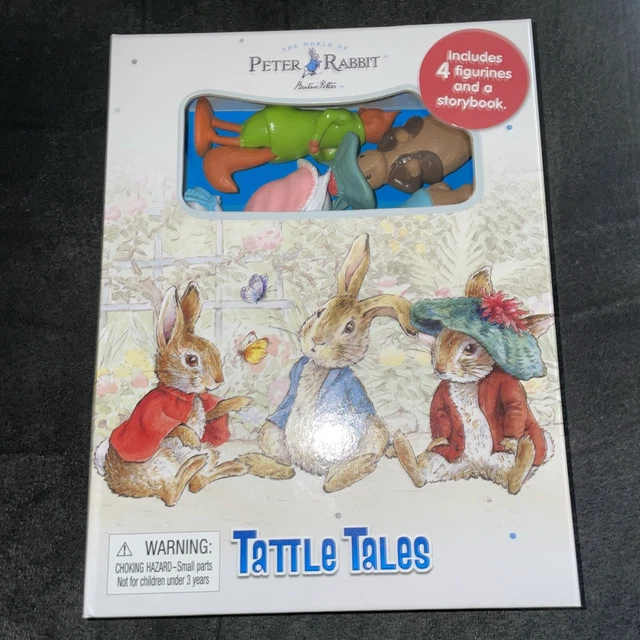 PETER RABBIT TATTLE Tales NEW! Storybook & 4 play Characters, Figurines ...