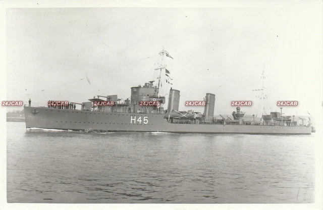 ORIGINAL ROYAL NAVY Photograph. HMS "Roebuck" Destroyer. WW2. Spithead ...