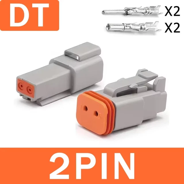 DT06-2S/DT04-2P 2P 3P 4P 6P 8P 12P Male Female Plug Socket 22-16AWG DT ...
