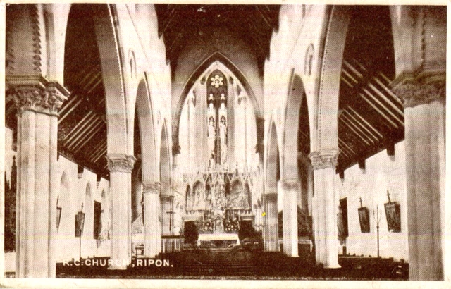 1920S POSTCARD INTERIOR Roman Catholic Church RIPON Yorkshire £1.50 ...