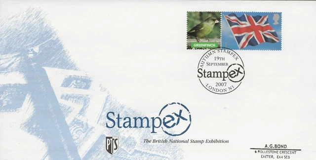 19/9/2007 UNION JACK Garden Birds Stampex Smilers Stamp Fdc $20.23 ...