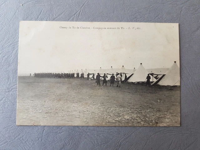 CPA / CARTE postale ancienne - Champ de Tir de CHENOVE - Compagnie revenant (21) EUR 7,90 ...