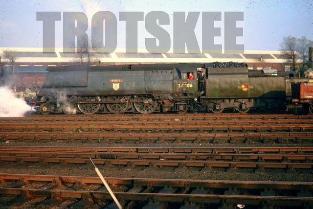 35MM SLIDE BR British Railways Steam Loco 34006 Class WCBB Eastleigh ...