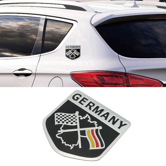 METAL RACING SPORTS Car German Flag Emblem Grille Badge Sticker Decal ...